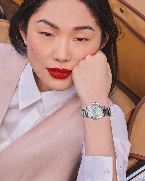 Conquest Quartz watch 29.5mm Sunray silver, L33764766 | Longines US