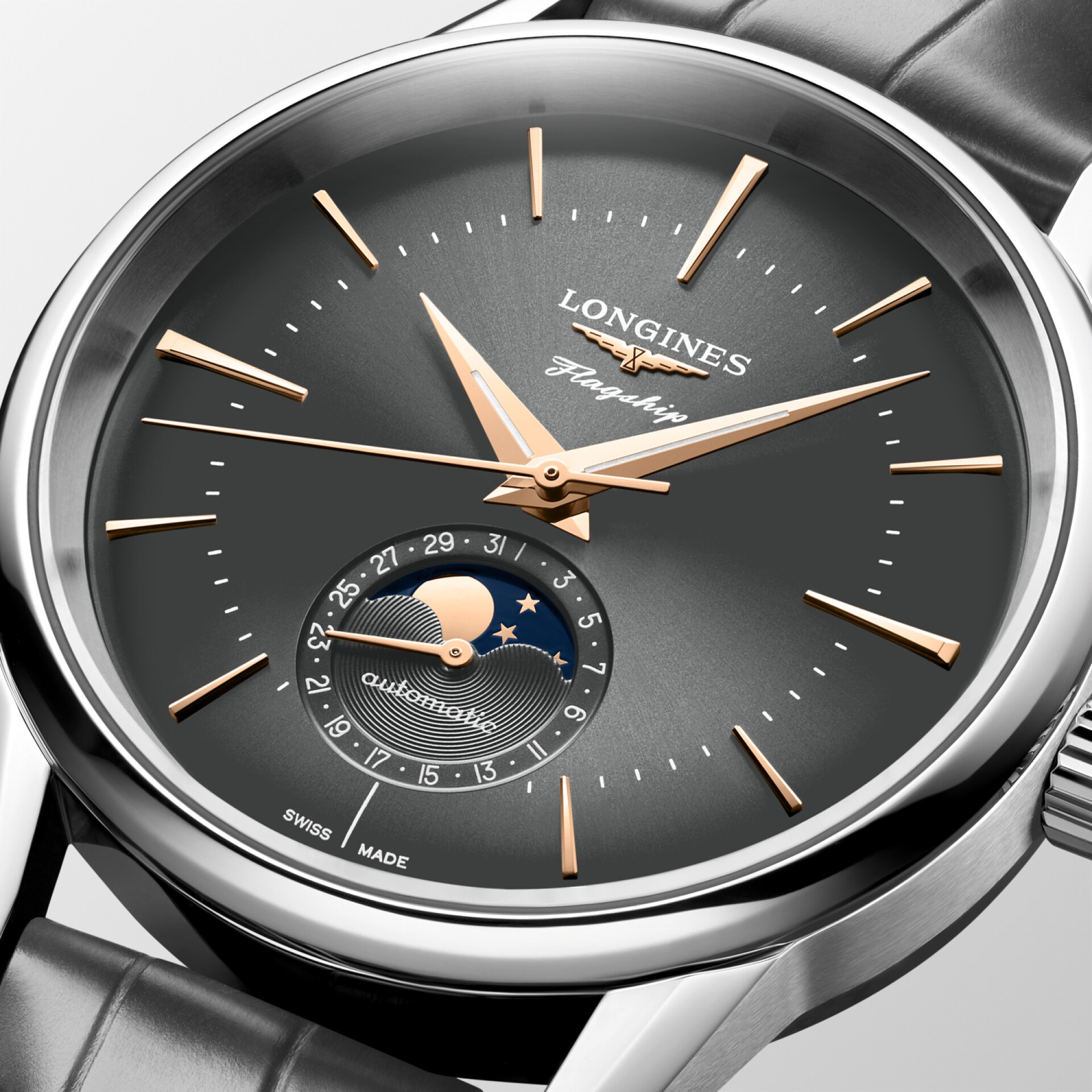 FLAGSHIP HERITAGE MOONPHASE | Ø 38.50 mm, Sunray Anthracite | L4.815.4 ...