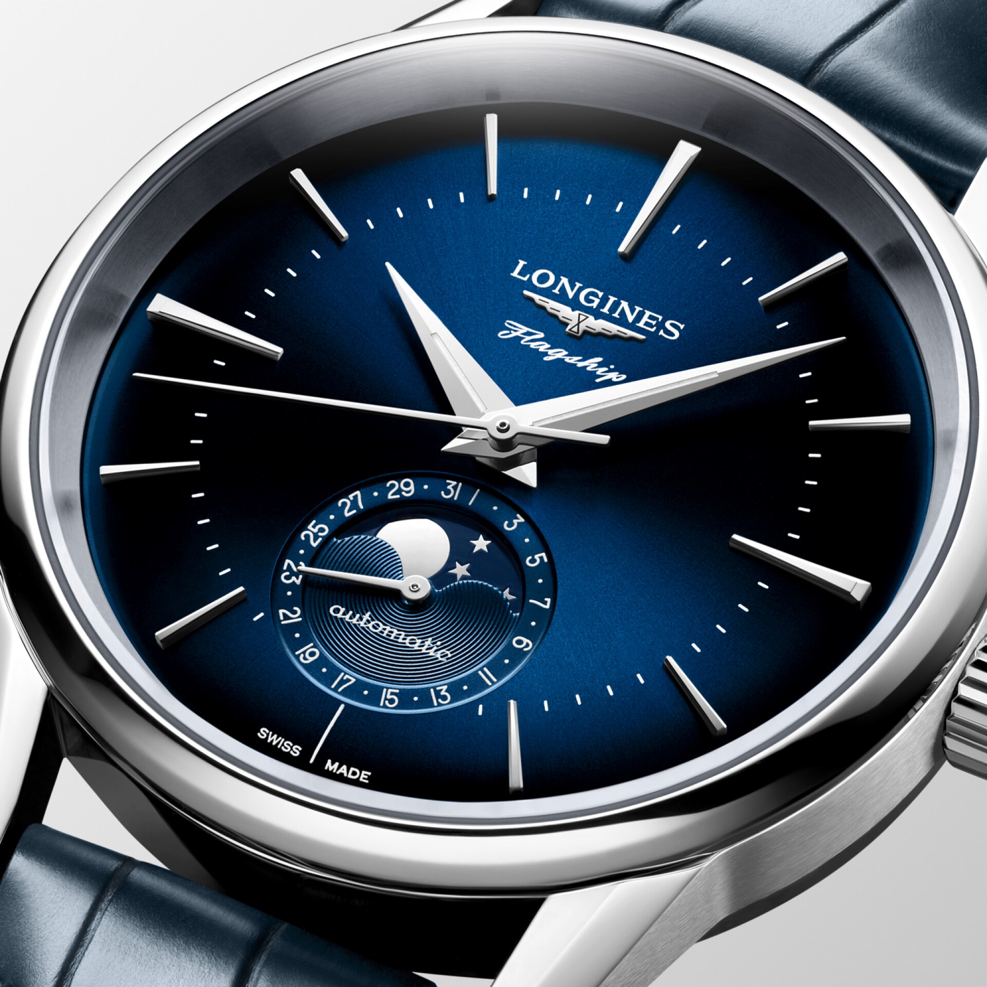 FLAGSHIP HERITAGE MOONPHASE | Ø 38.50 mm, Sunray Blue | L4.815.4.92.2 ...