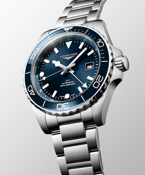 HYDROCONQUEST GMT Automatic, Stainless Steel And Ceramic Bezel, Sunray ...