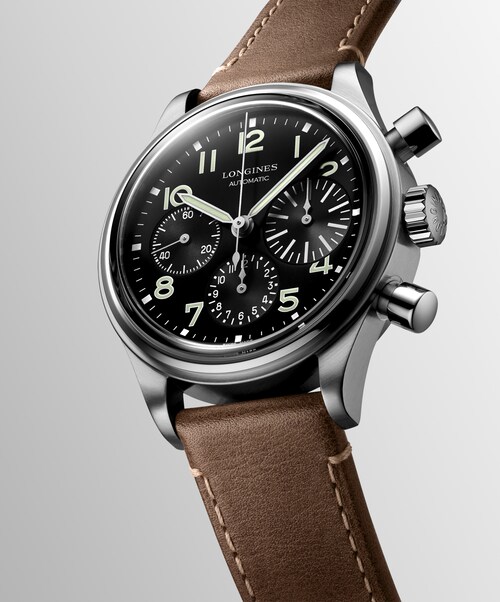 LONGINES AVIGATION BIGEYE Automatic, Stainless Steel, Black Dial, Strap ...