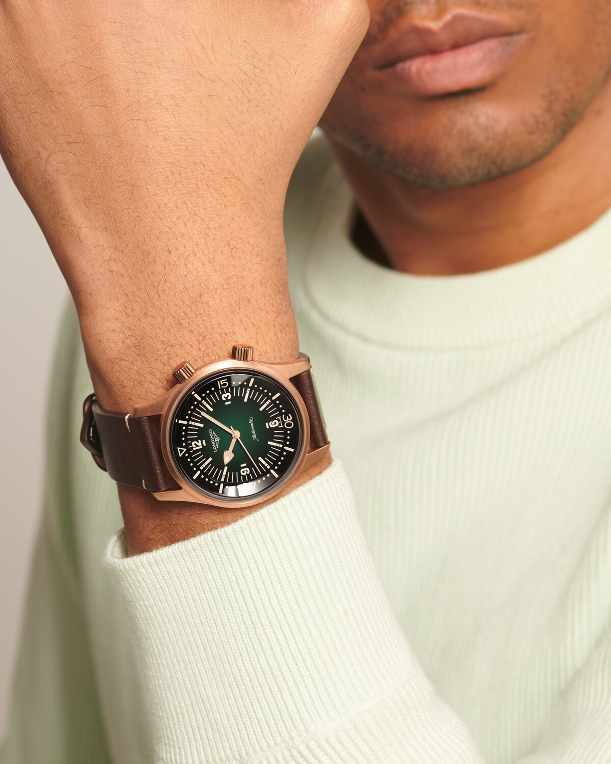 Longines Legend Diver Bronze Automatic watch 42mm, Green L37741502 ...