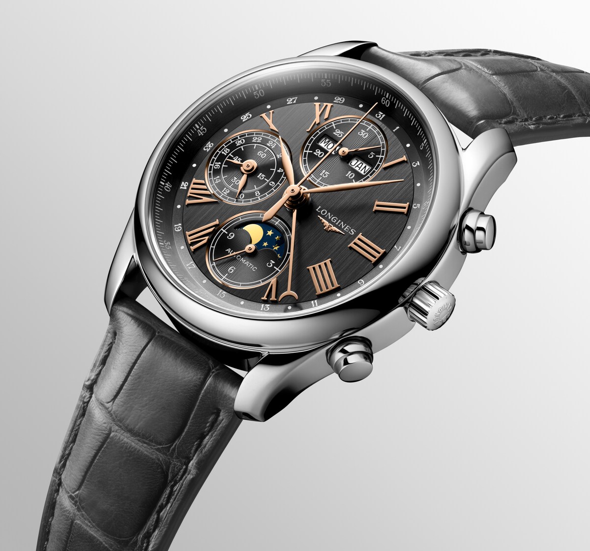 Longines Master Collection Chrono Moonphase อัตโนมัติ สแตนเลสสตีล แอ