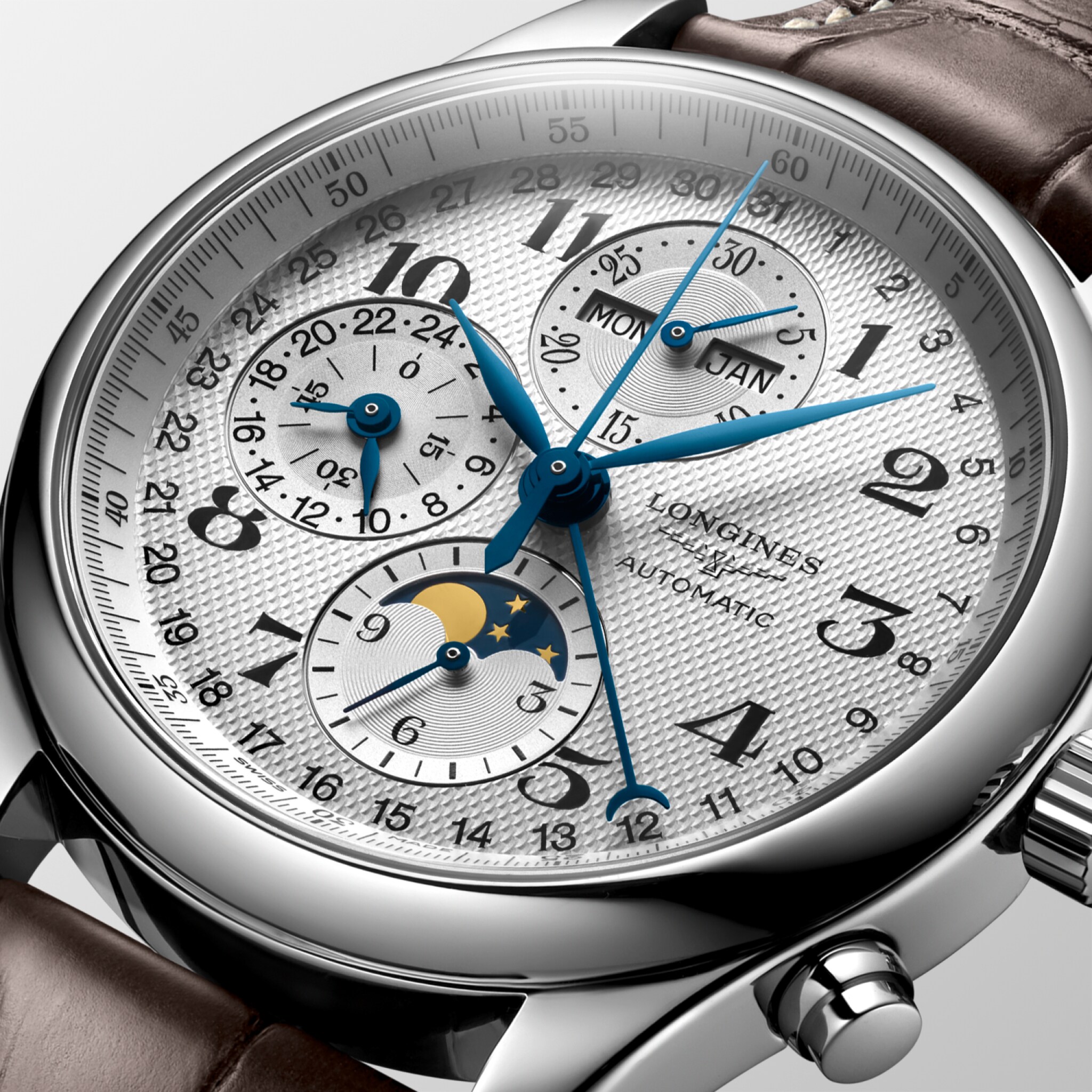 LONGINES MASTER COLLECTION CHRONO MOONPHASE | Ø 42.00 mm, Silver ...