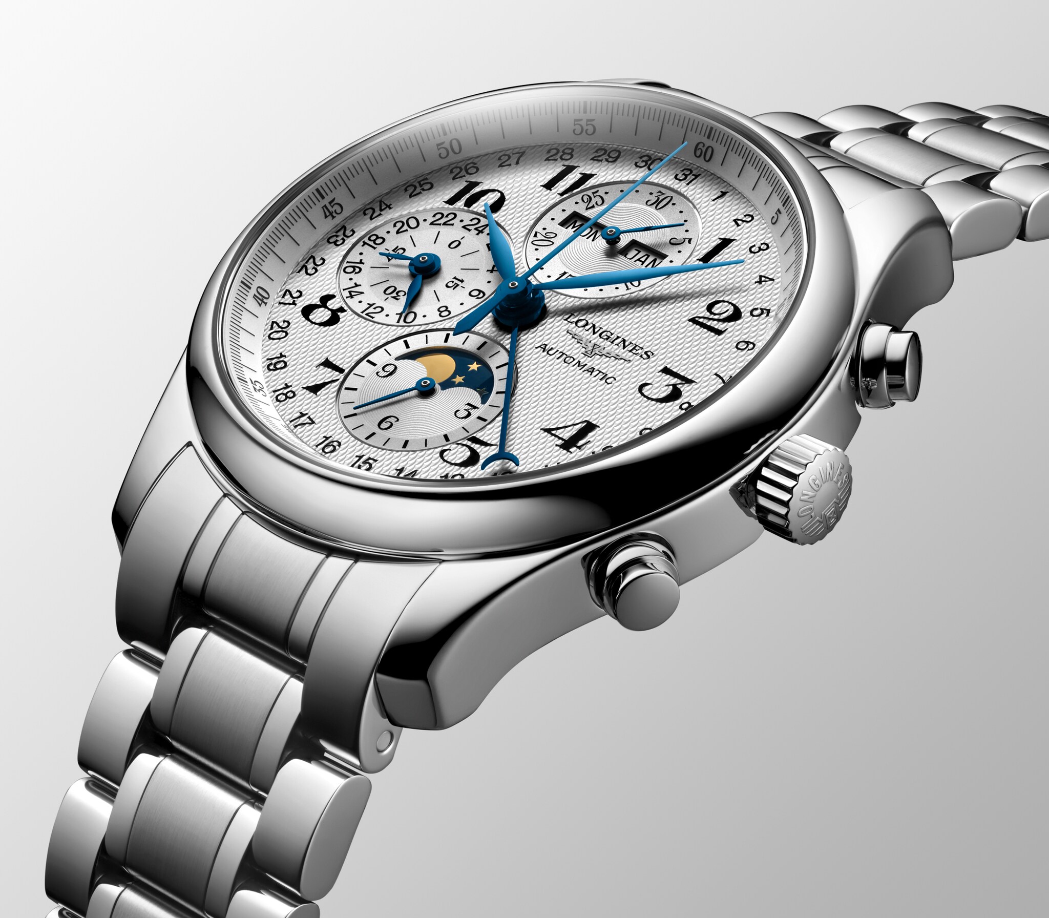 LONGINES MASTER COLLECTION CHRONO MOONPHASE | Ø 42.00 mm, Silver ...