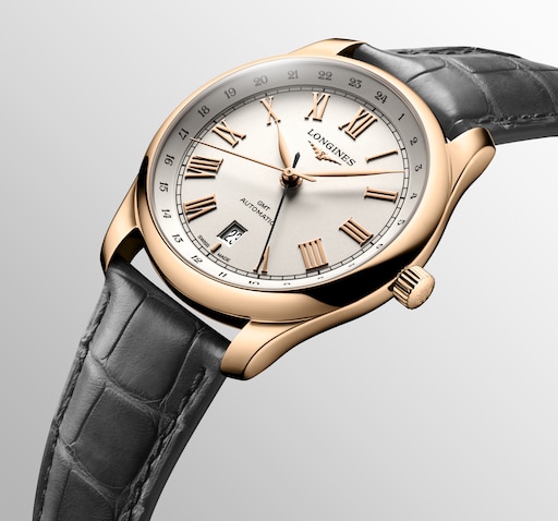 LONGINES MASTER COLLECTION GMT Automatic, Rose Gold 18 Carats, Opaline ...