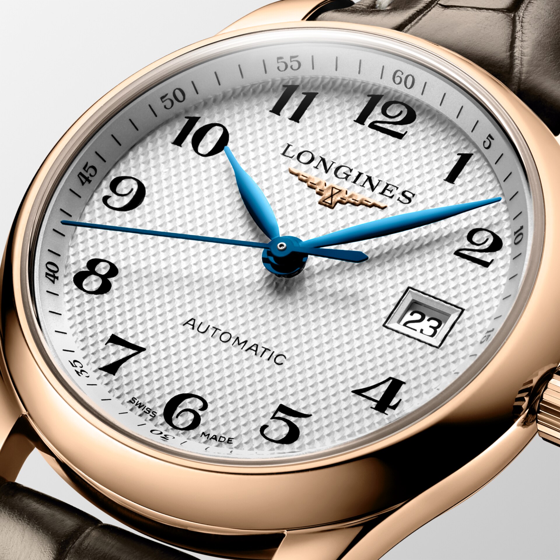 LONGINES MASTER COLLECTION Automatic, Rose Gold 18 Carats, Silver ...