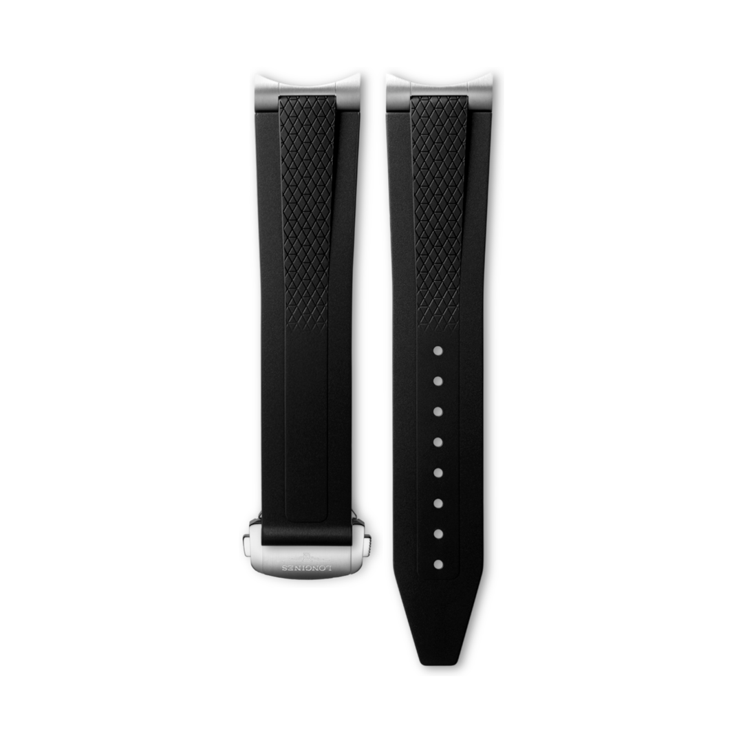 Black Rubber Strap Cl682172907, 21cm, CONQUEST | LONGINES IN