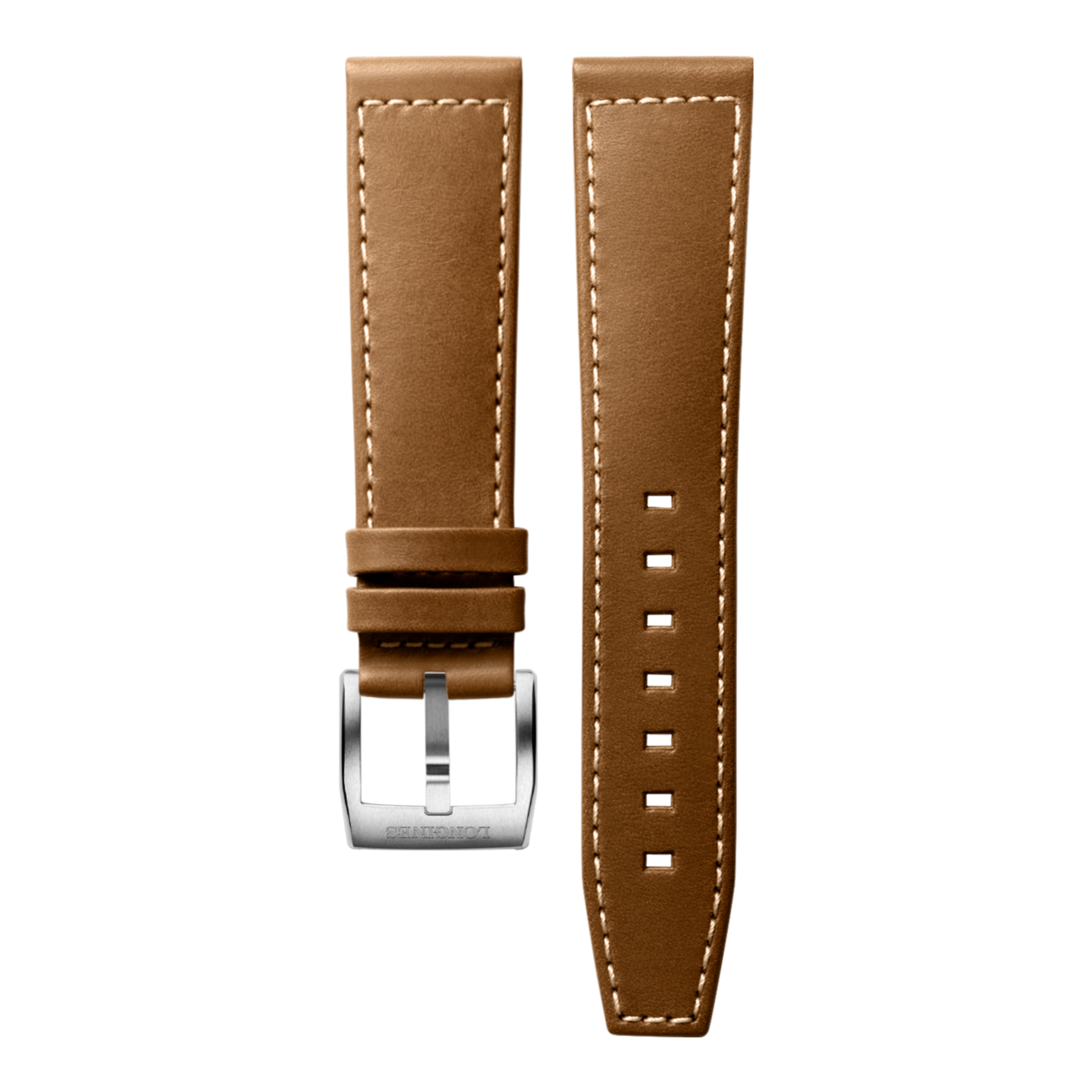 Semi Matt Blue Calf Leather Strap 21mm | CL682169354 | LONGINES SPIRIT ...