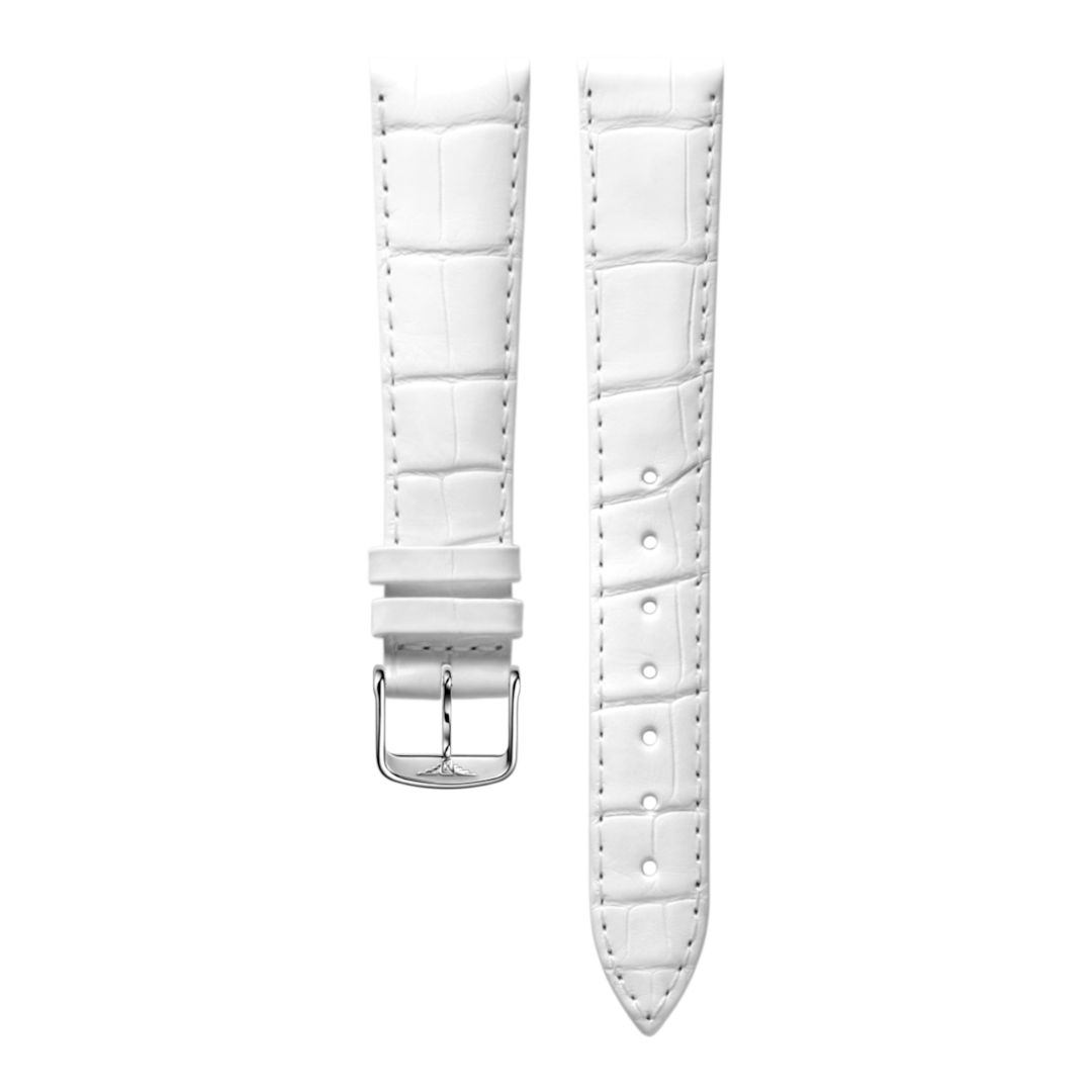 Semi Matt White Alligator Strap 17mm | CL682145126 | LONGINES DOLCEVITA ...