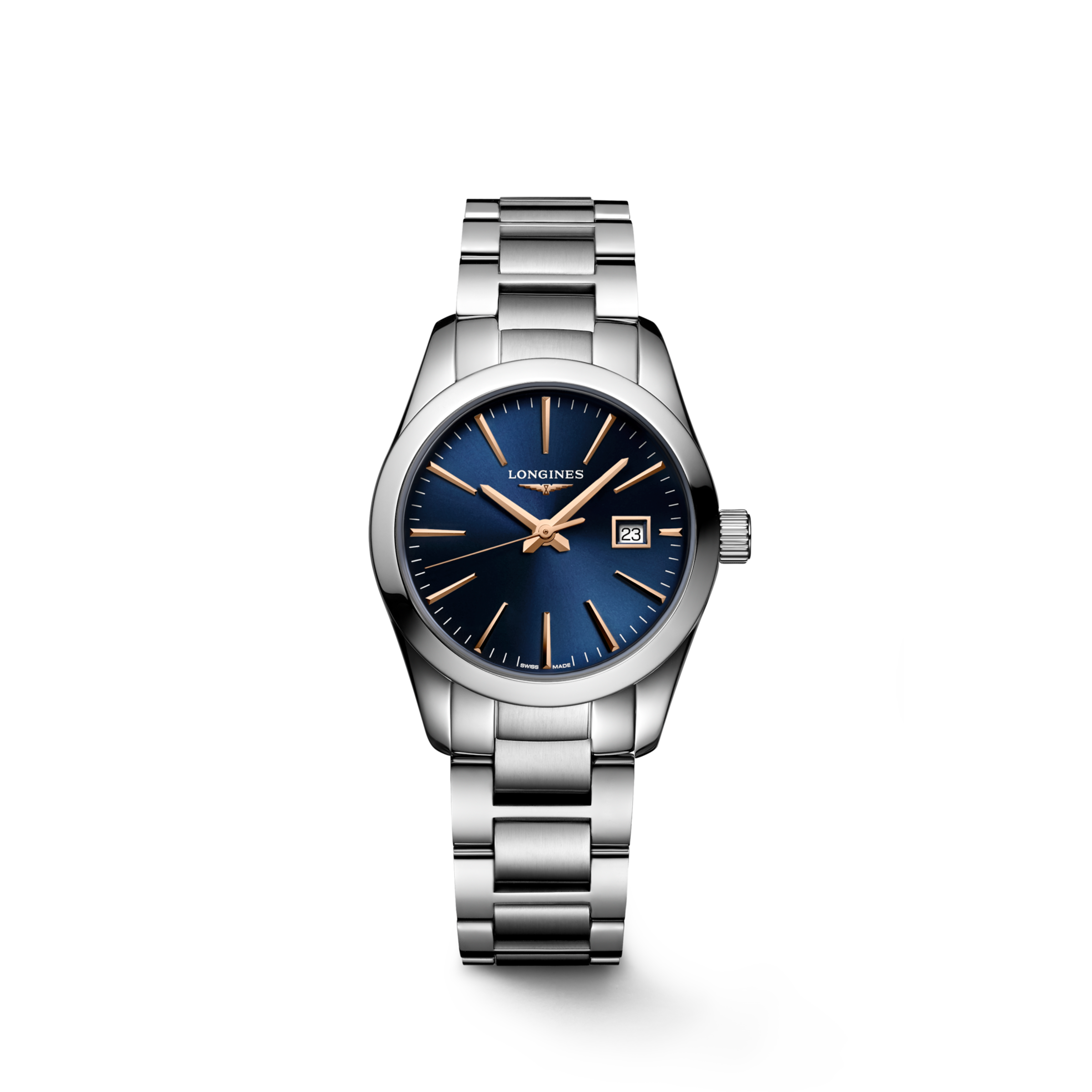 CONQUEST CLASSIC Quartz, Stainless Steel, Blue Dial, Bracelet Watch ...