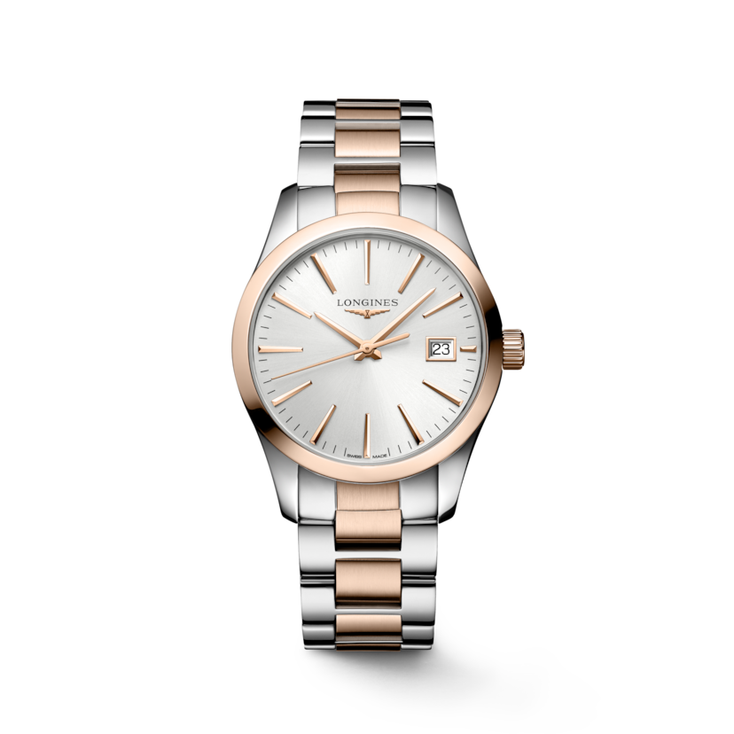 CONQUEST CLASSIC Quartz, Stainless Steel And Red Pvd Coating, Sunray ...