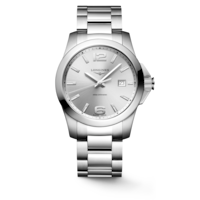 Conquest Quartz watch 41mm Sunray silver, L37594766 | Longines US
