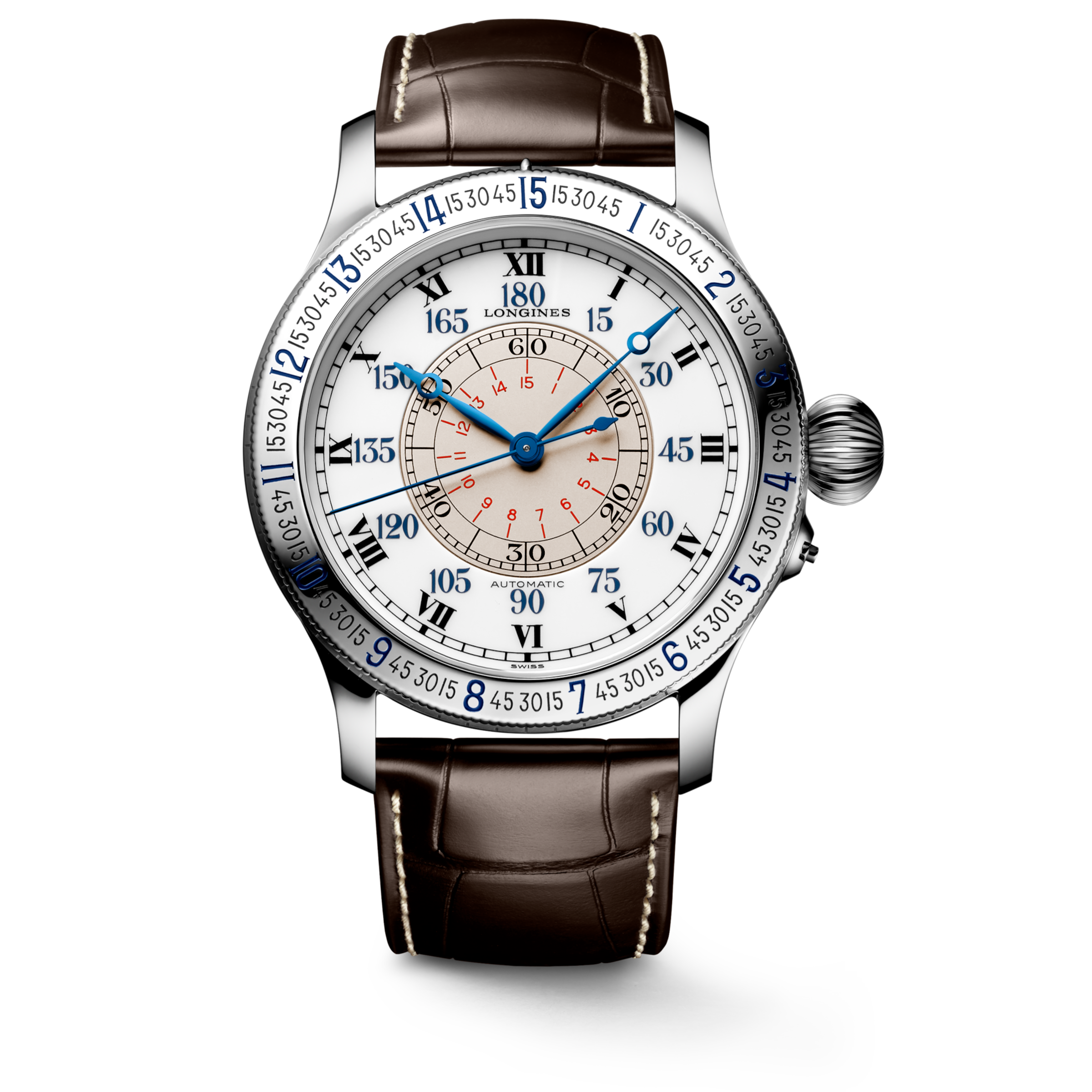 LINDBERGH HOUR ANGLE WATCH Automatic, Stainless Steel, White Lacquered ...