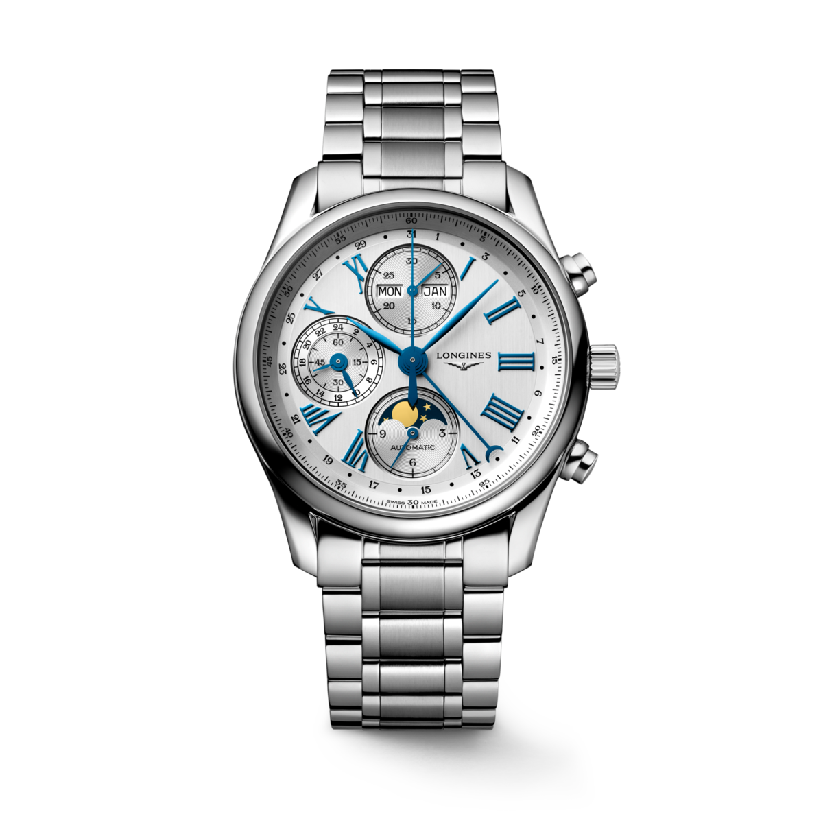 Longines Master Collection Chrono Moonphase อัตโนมัติ สแตนเลสสตีล สี