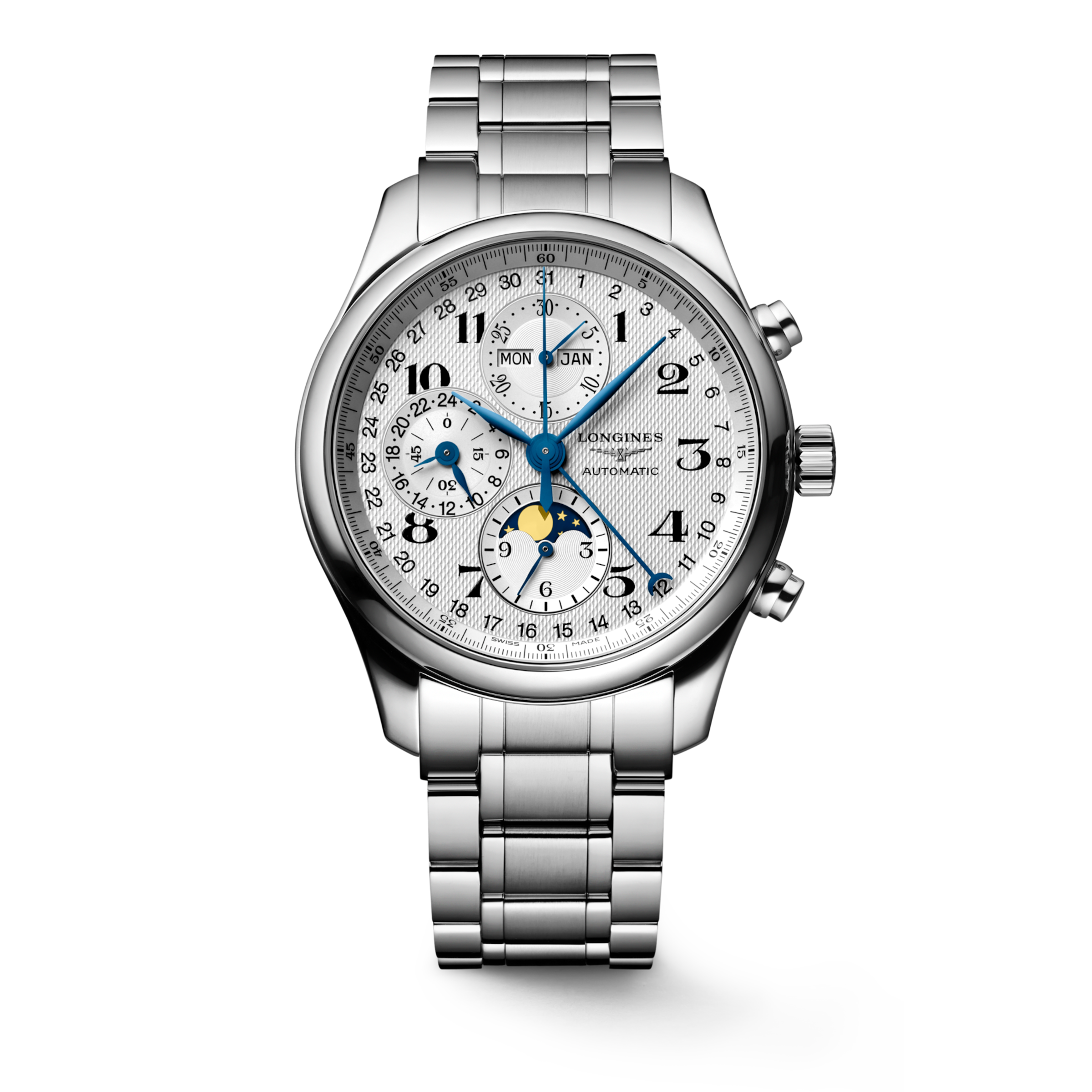 LONGINES MASTER COLLECTION CHRONO MOONPHASE Automatic, Stainless Steel ...