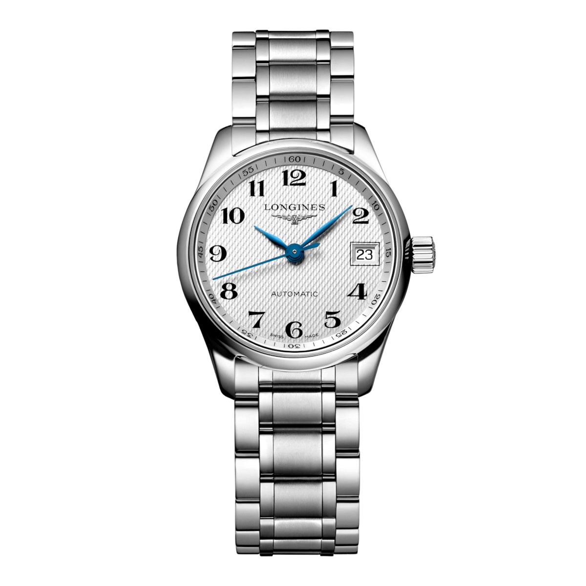 Longines Master Collection 오토매틱 스테인리스 스틸 실버 발리콘 다이얼과 브레이슬릿