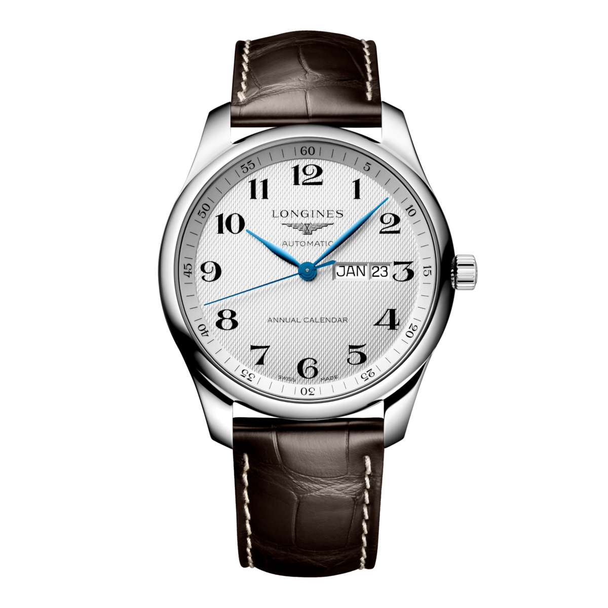 Longines Master Collection อัตโนมัติ สแตนเลสสตีล สีเงิน Barleycorn