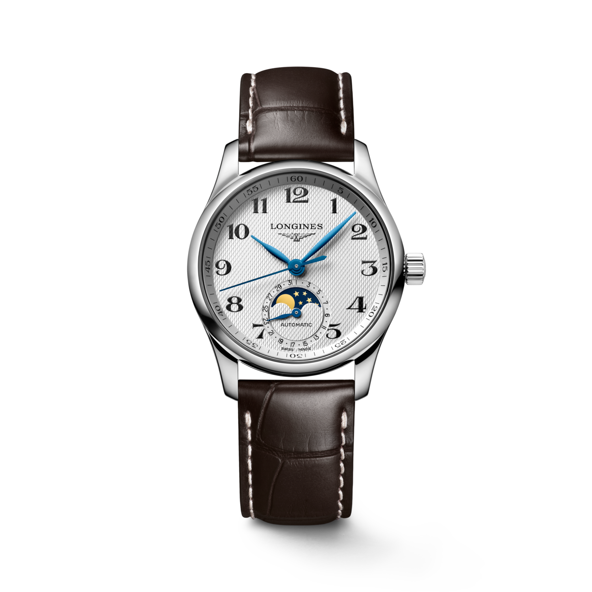 LONGINES MASTER COLLECTION MOONPHASE | Ø 34.00 mm, Silver "barleycorn ...