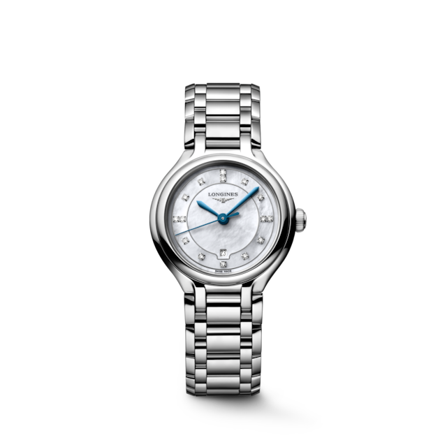 LONGINES PRIMALUNA Quartz, Stainless Steel, White Mother-of-pearl Dial ...