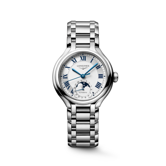 LONGINES PRIMALUNA MOONPHASE Automatic, Stainless Steel, Opaline Ivory ...