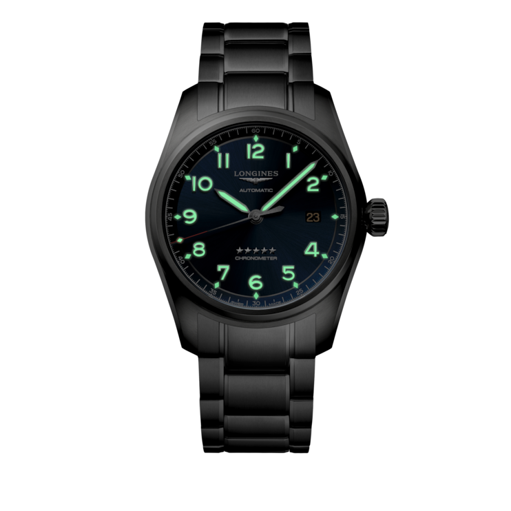 Longines Spirit 오토매틱 스테인리스 스틸 선레이 블루 다이얼과 브레이슬릿 Longines Kr